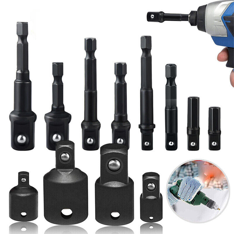 12Pc Drill Socket Adapter Set Impact Nut Driver Hex Extension Bit 1/4" – Direct On Sale