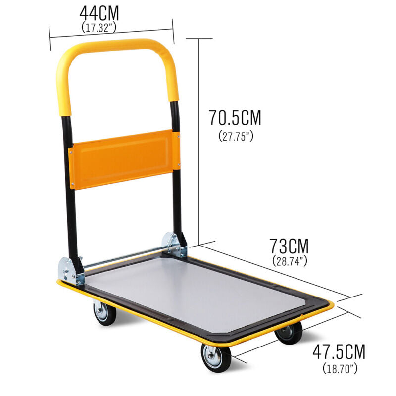 Portable Folding Platform Trolley Hand Truck Foldable Cart Heavy Duty ...