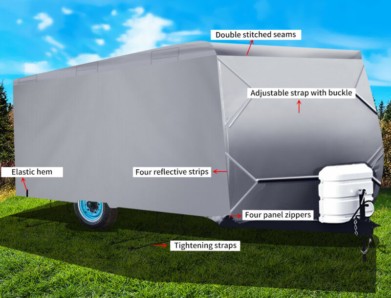 Heavy Duty Caravan Campervan Cover 4 Layer UV Shield Carry bag Pop Top ...