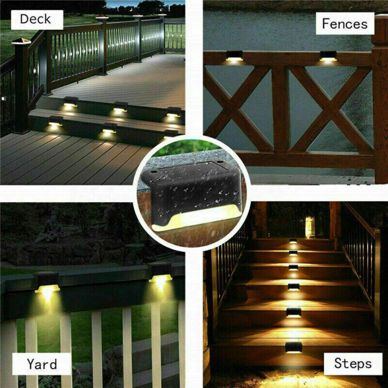 Solar LED Motion Sensor Outdoor Path Patio Pathway Stairs Step Fence L ...