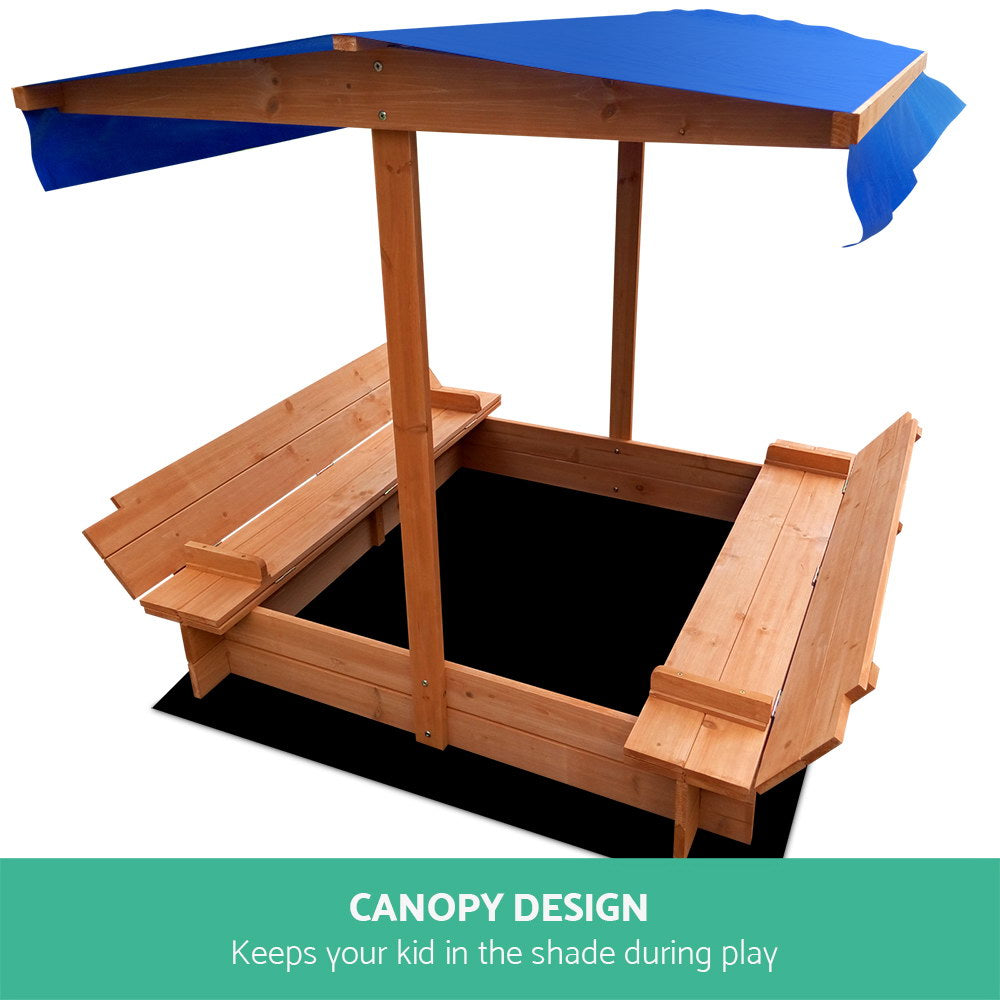 Wooden Outdoor Sand Box Set Sand Pit- Natural Wood – Direct On Sale