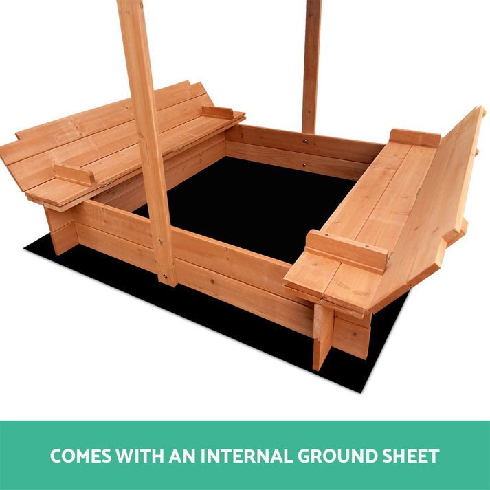 Wooden Outdoor Sand Box Set Sand Pit- Natural Wood – Direct On Sale